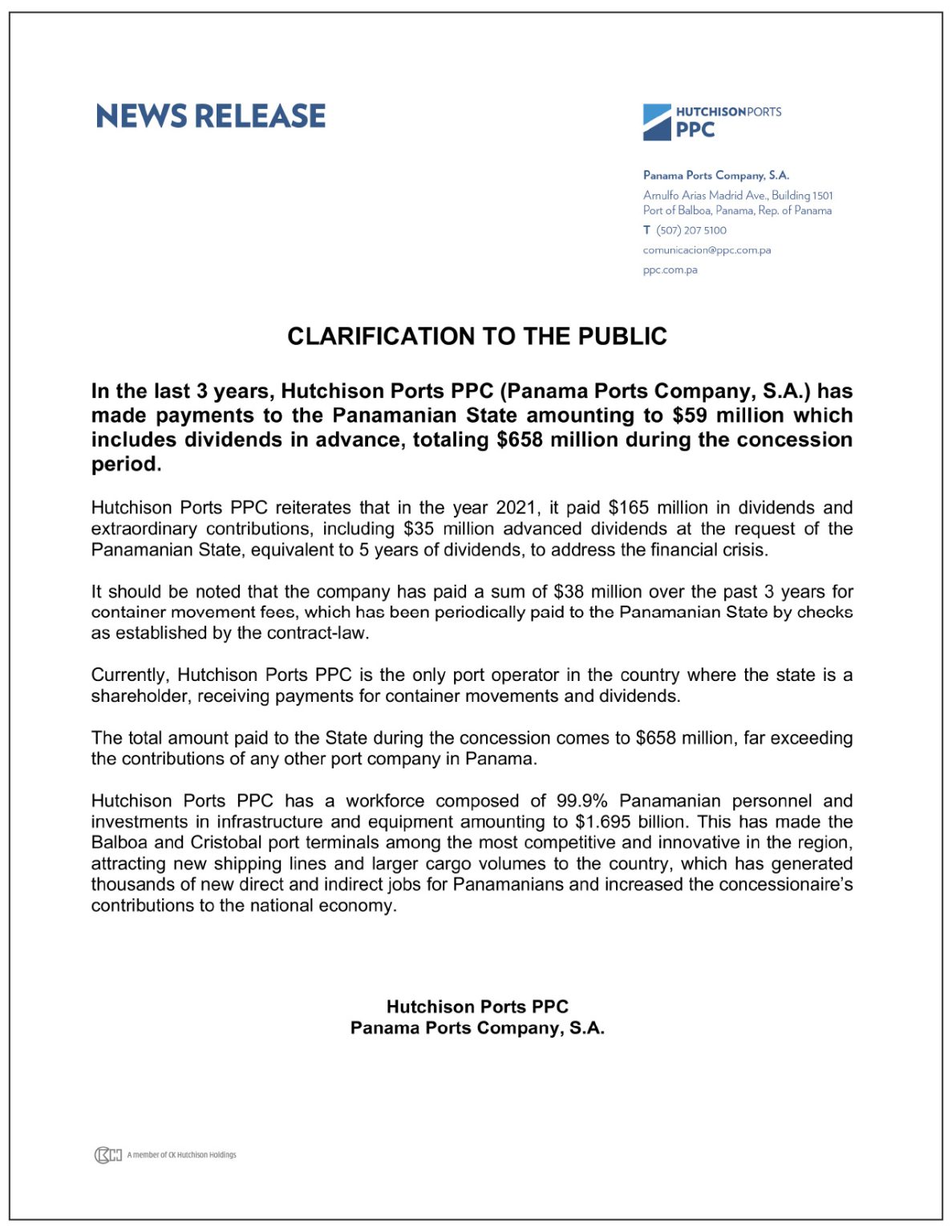 Hutchison Ports PPC (Panama Ports Company, S.A.)